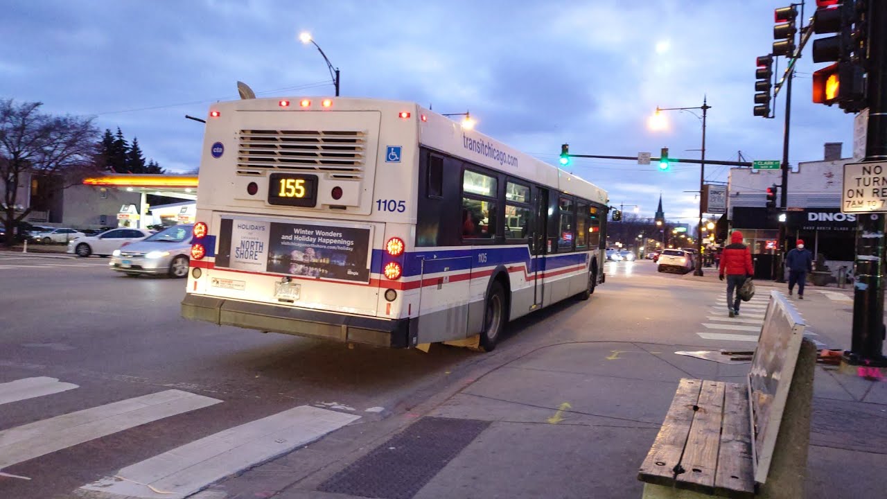 CTA 2006 New Flyer D40LF 1105 On Rt 155 Devon - YouTube