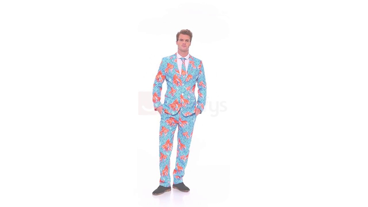 Men's Stand Out Goldfish Suit by Smiffys - YouTube