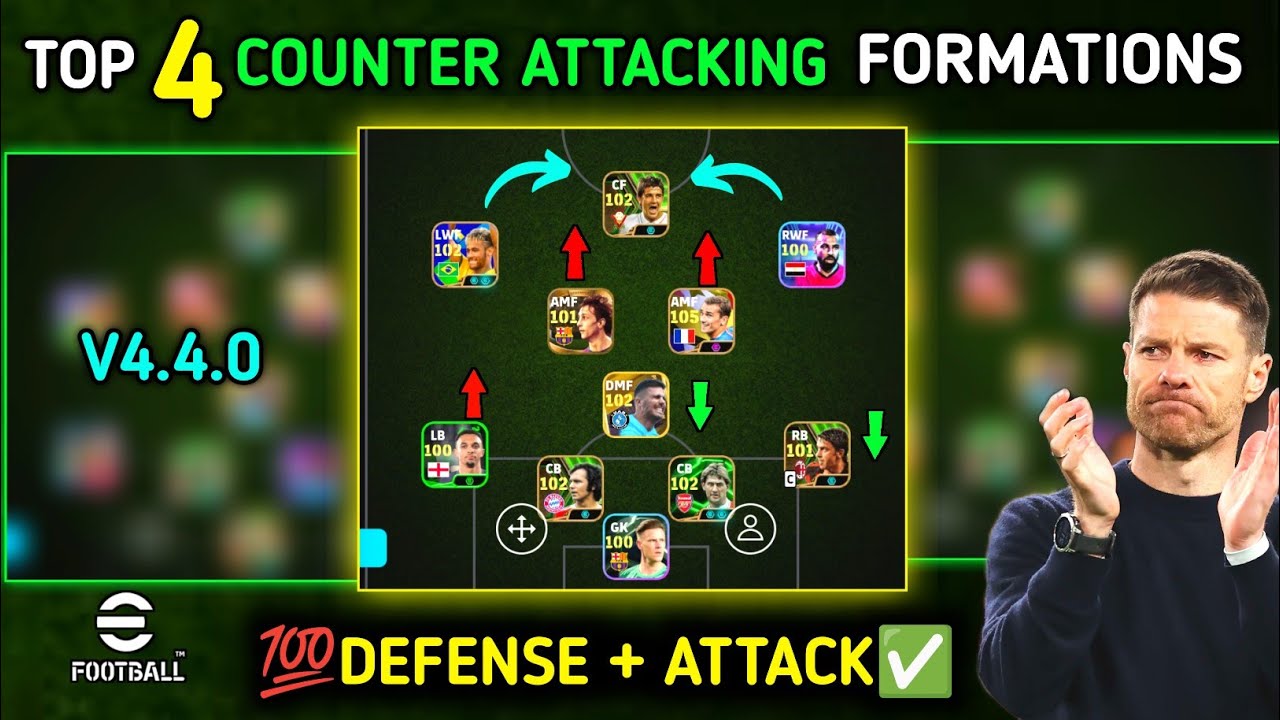 Best 4 formations in Efootball after this v4.4.0 major update 🔥 |Best attacking formations ...