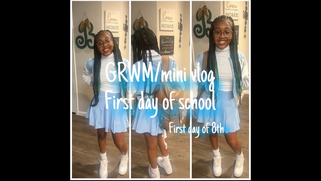 GRWM:First day of 8th grade// Mini School vlog// - YouTube