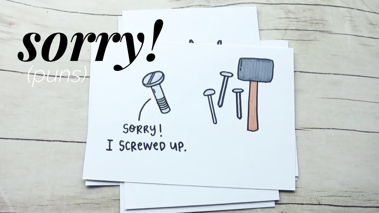 Simple Sorry (Puns) Cards | Doodles by Sarah - YouTube