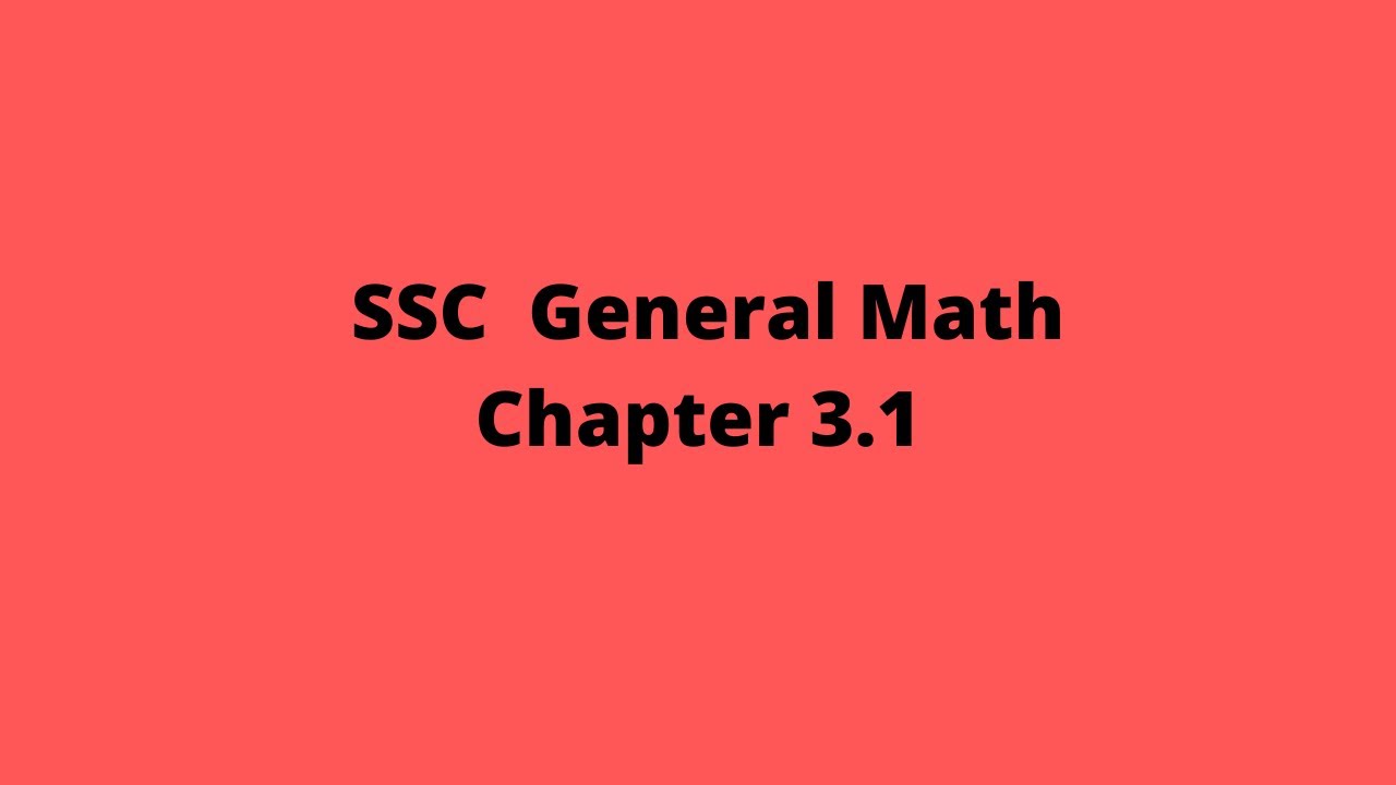 SSC General Math (Example-1) - YouTube