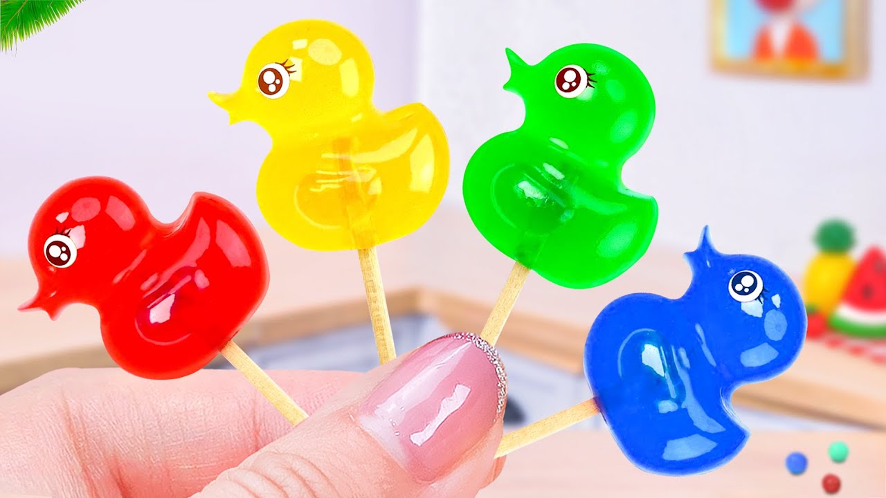 Cutest Rainbow Duck Jelly 🐤 Miniature Jelly Making 🎨 Animal Jelly ...