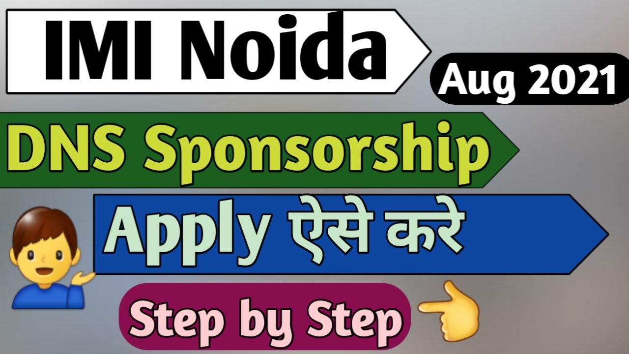How to apply in IMI - Noida for DNS Sponsorship | Full Process ...