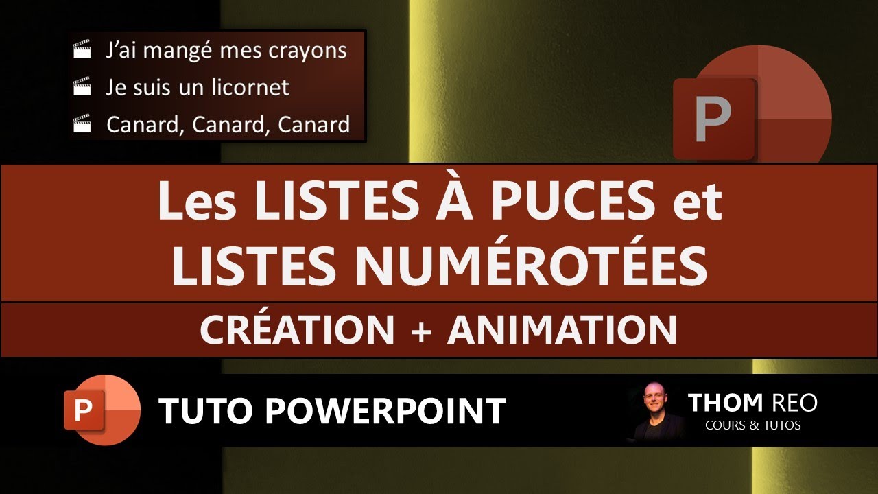 Les LISTES à puces ou numérotées avec POWERPOINT : création et ...