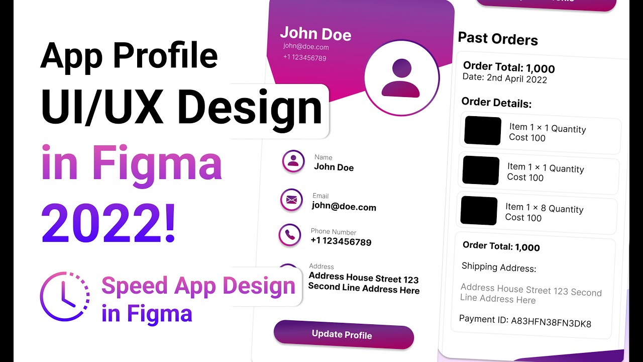 Beautiful User Profile App Design in Figma for 2022 | Speed Design # ...