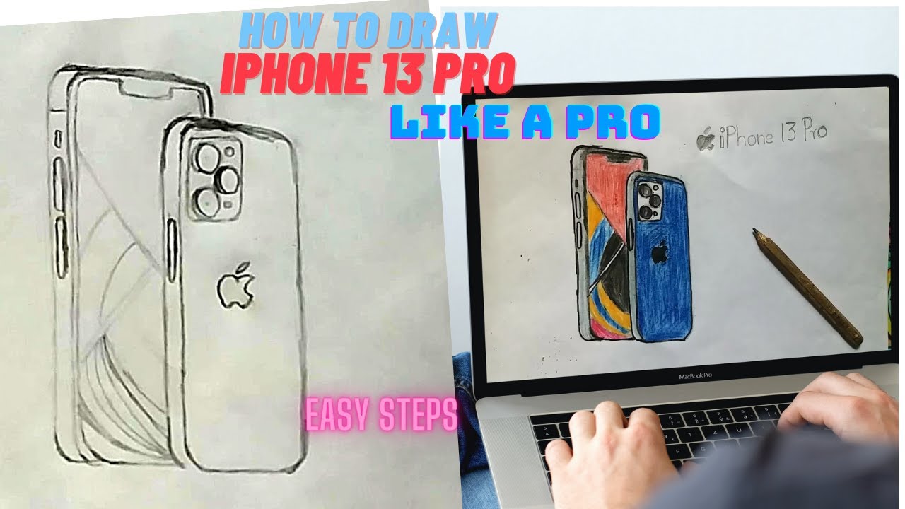 How to draw iPhone 13 Pro max - YouTube