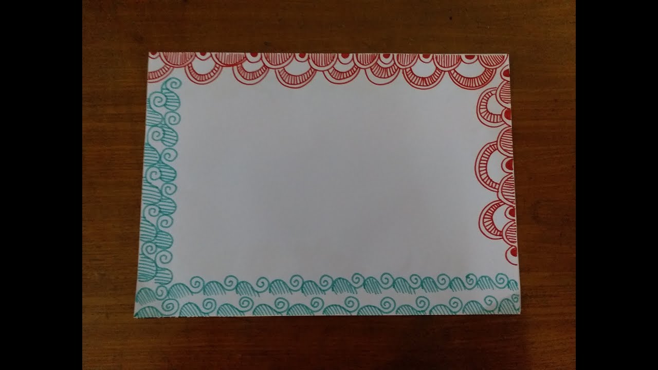 DIY || Simple, Easy & Decorative Border Design For Project File || Back ...