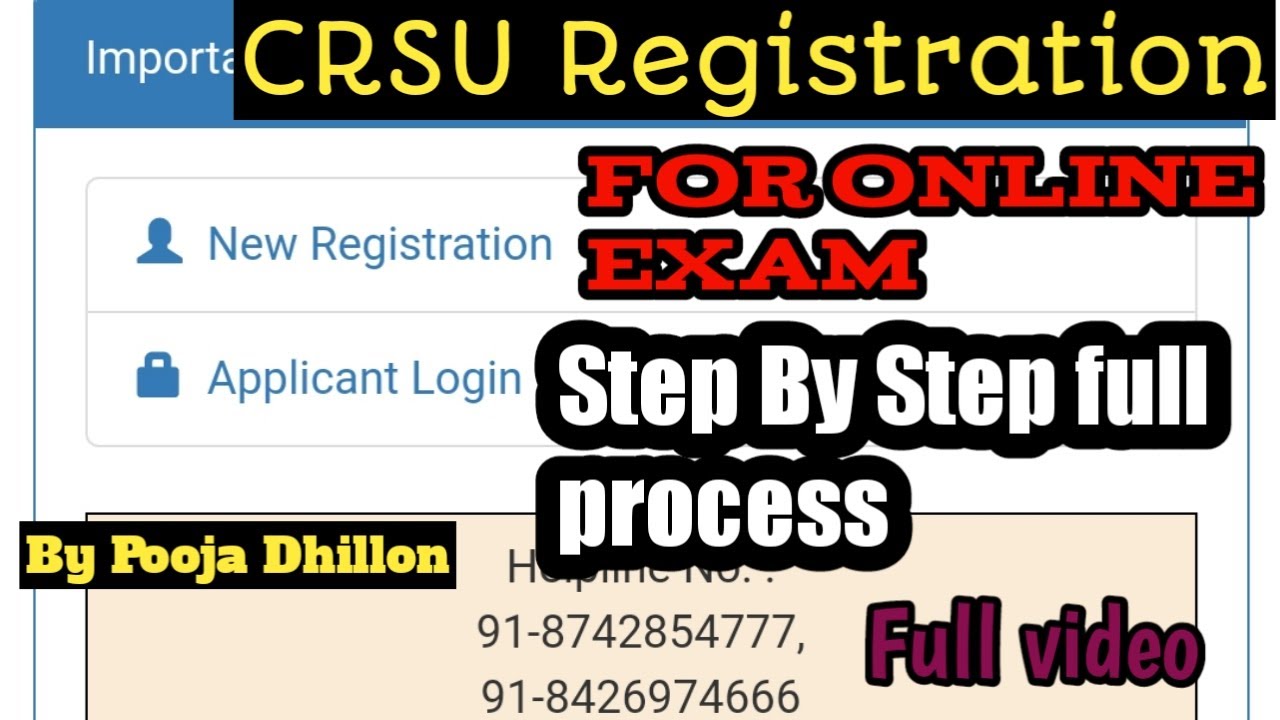 CRSU registration and login process all step by step - YouTube