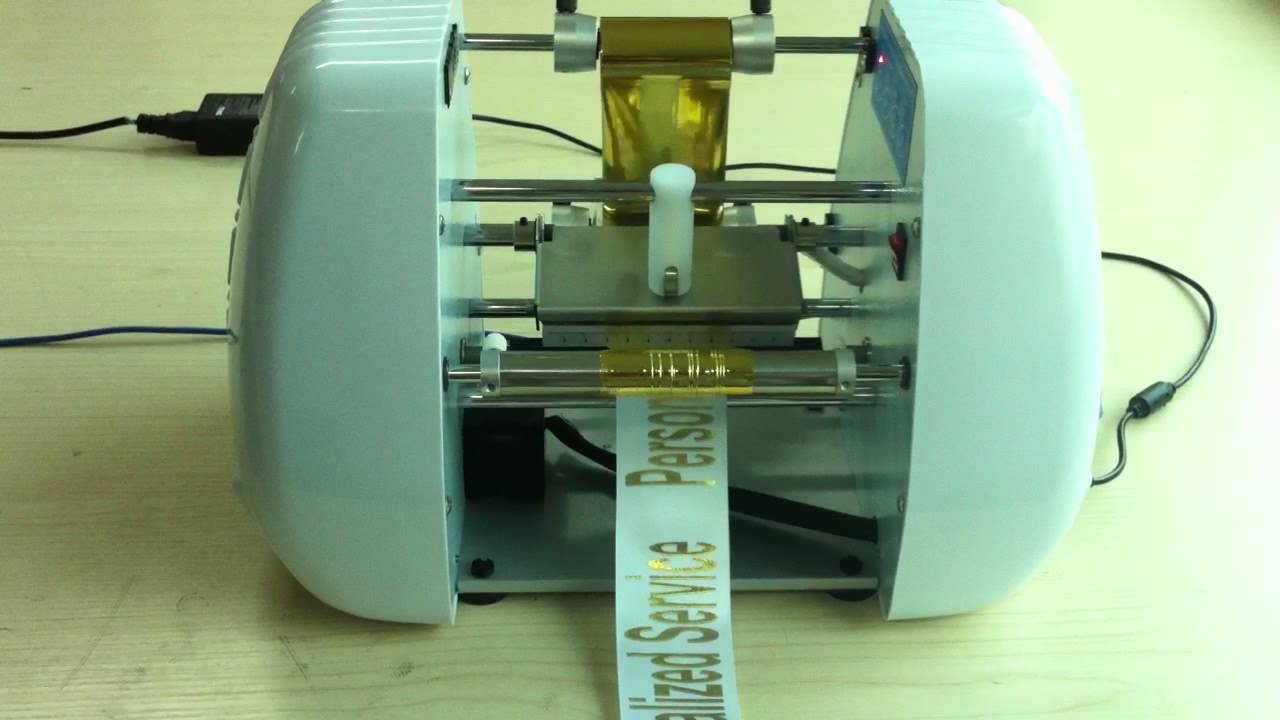 AMD150 digital ribbon printer print on 5cm ribbon - YouTube