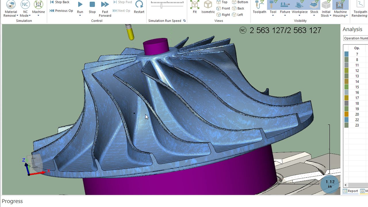 Mastercam blade Haas VF-2 TR 5-Axis - YouTube