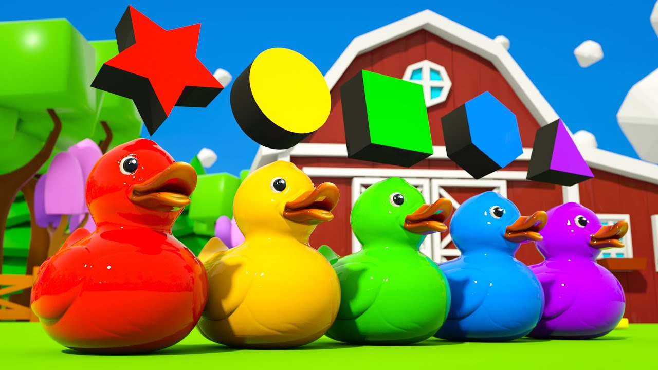 Little Colorful Ducks and Figurines | 5 Little Ducks song | DuZoo ...