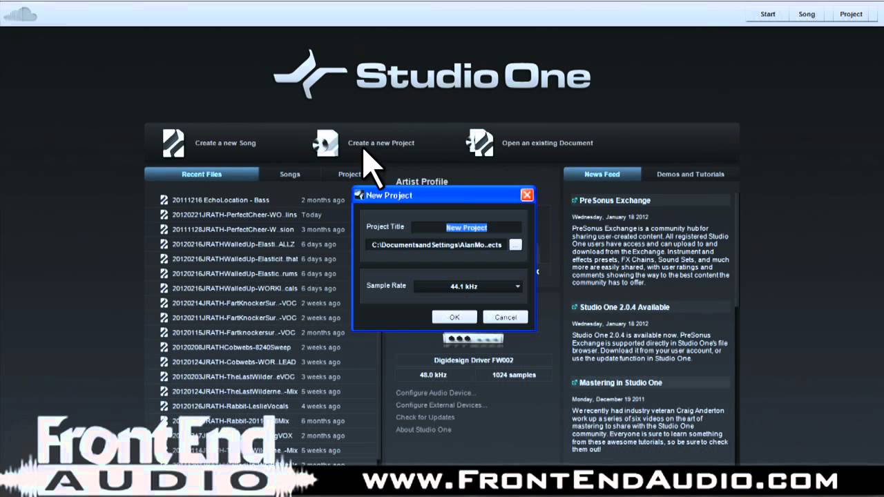 PreSonus Studio One Professional 2.0 Music Production Software (Start ...