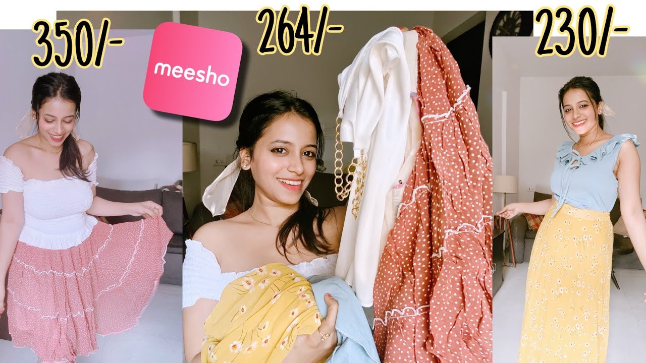Meesho Haul | Meesho skirts / Dress/Tops Haul | Meesho Designer Tops ...