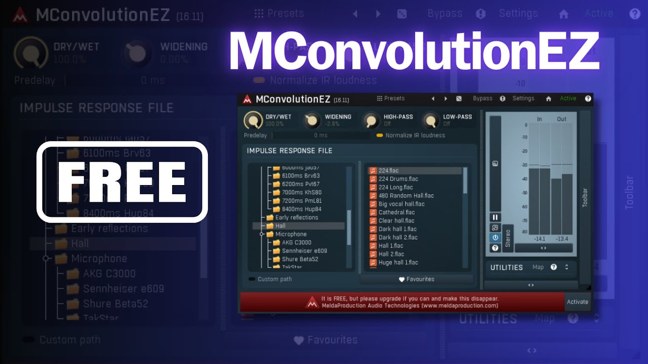 FREE MConvolutionEZ by Melda Production - Sound Demo - YouTube
