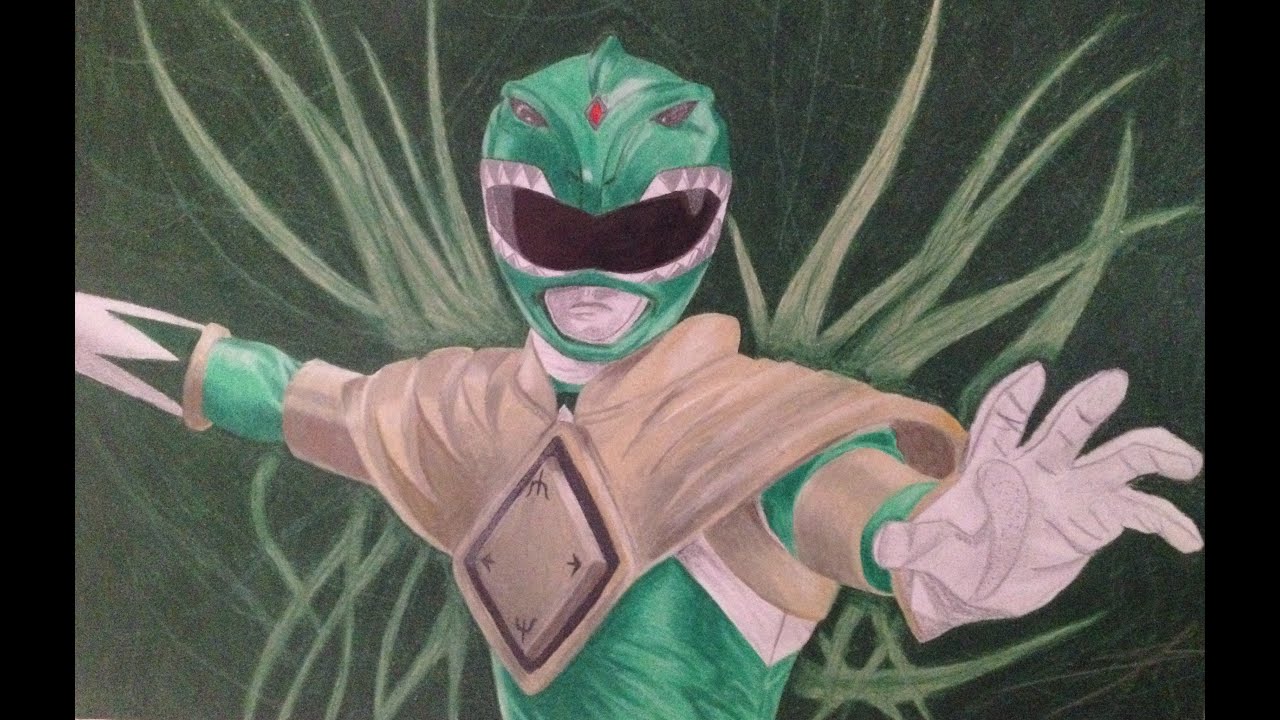 Speed drawing Mighty Morphin Green Ranger/Dibujo Power Ranger verde ...