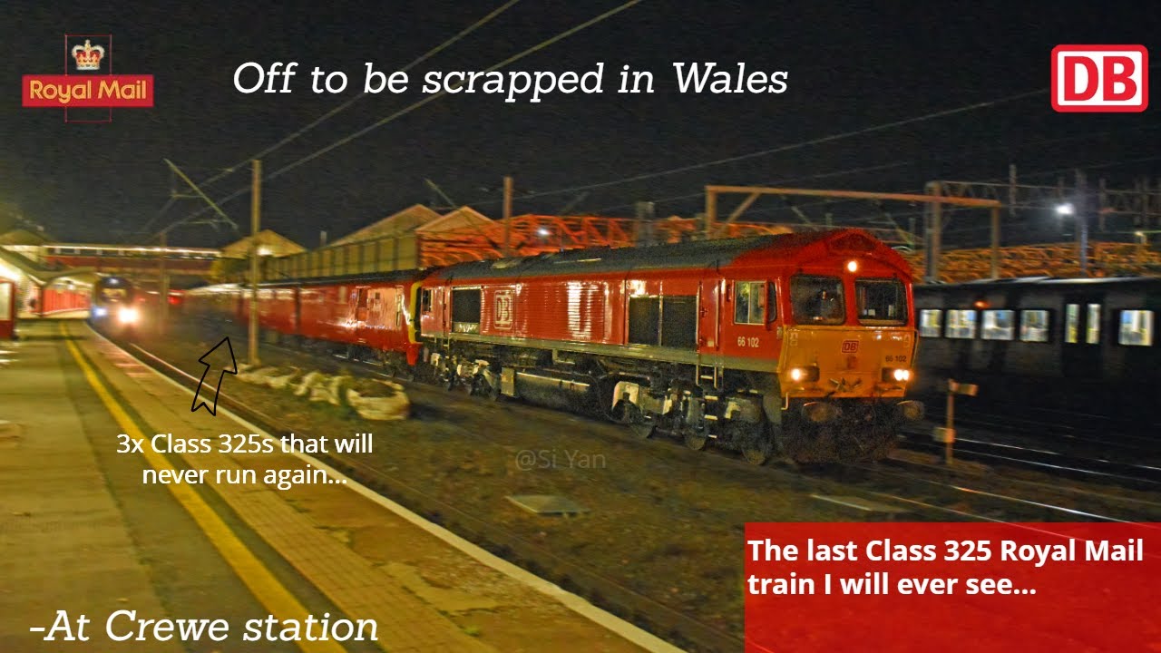 Trains at Crewe (CLASS 325 SCRAP DRAG+ DRS FLASKS+ 47 and 56 LIGHT LOCO ...