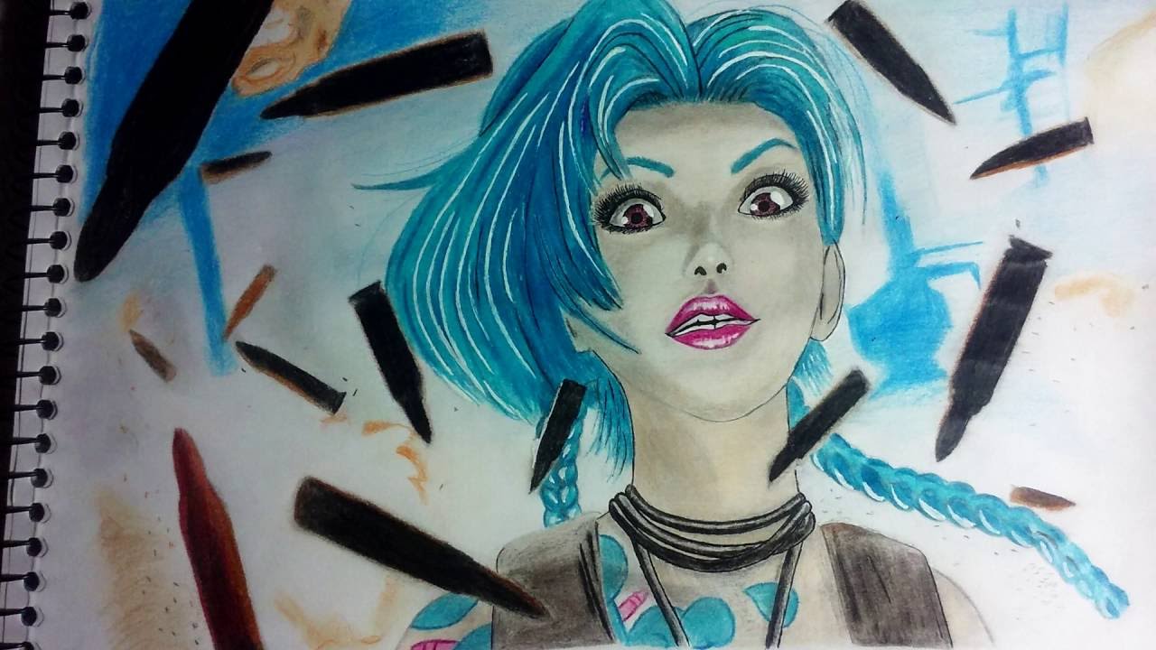 Desenhando a Jinx league of legends - YouTube