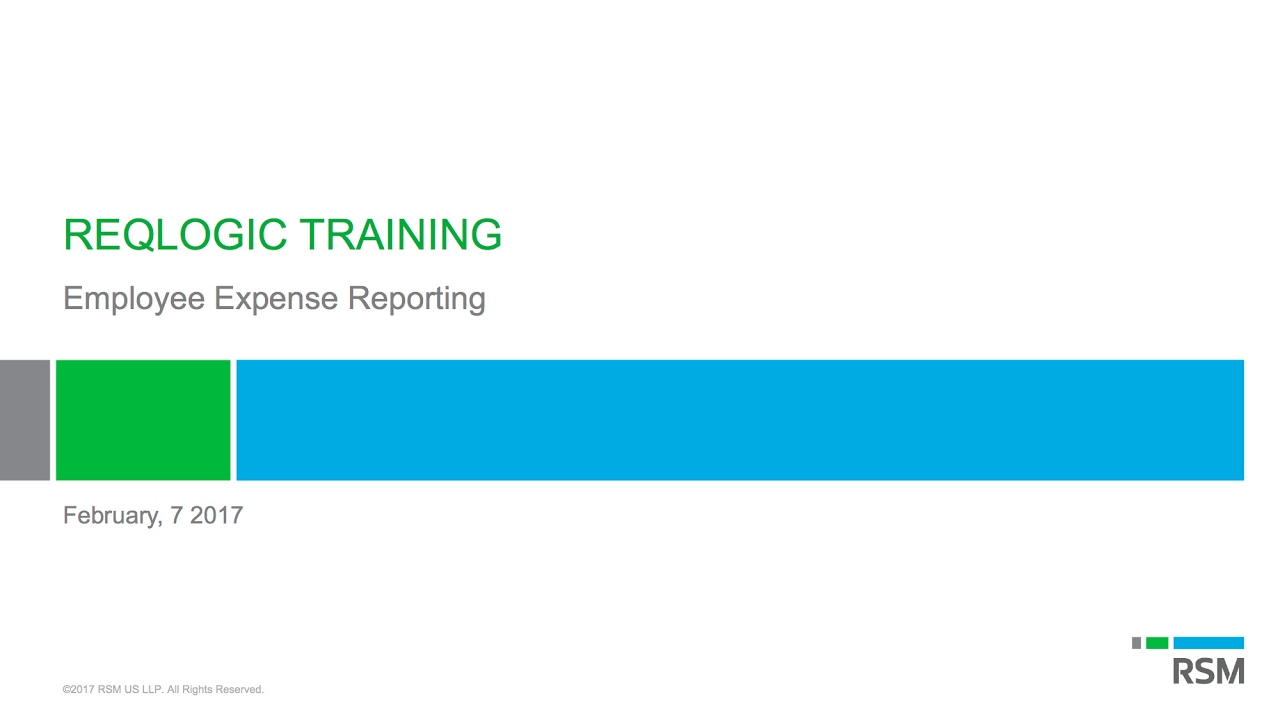 ReQlogic Employee Expense Report Entry - YouTube