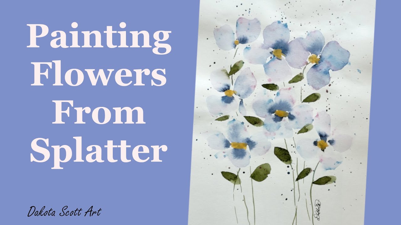 Splatter Watercolor Flowers