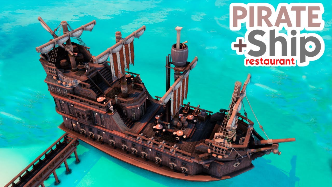 🏴‍☠️PIRATE SHIP + RESTAURANTE - The Sims 4 - Speed Build (NoCc) - YouTube