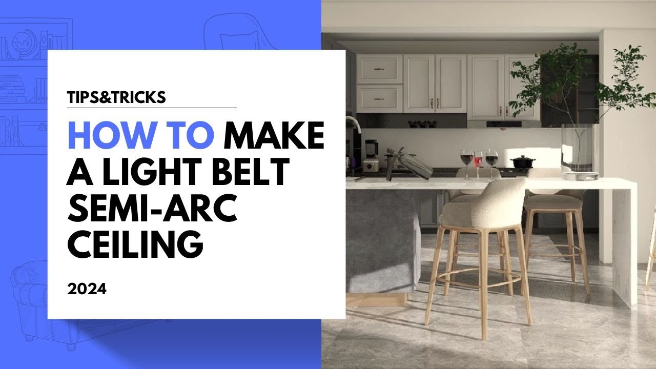 How to make a light belt semi-arc ceiling. - YouTube