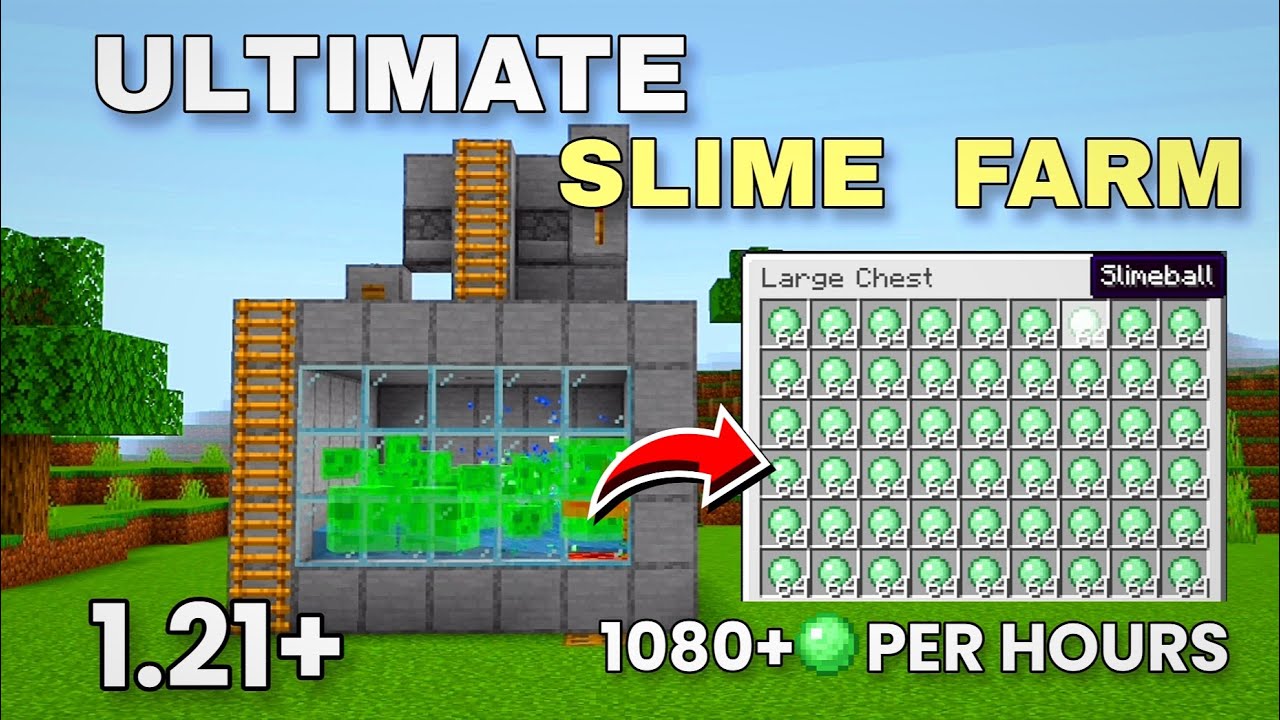 New Easy and Best SLIME FARM in Minecraft PE 1.21 Tutorial ! - YouTube
