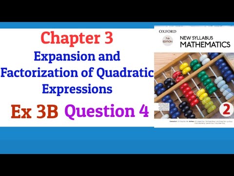 Chapter 3 | Exercise 3B | Question 4 | Expansion and Factorization of ...