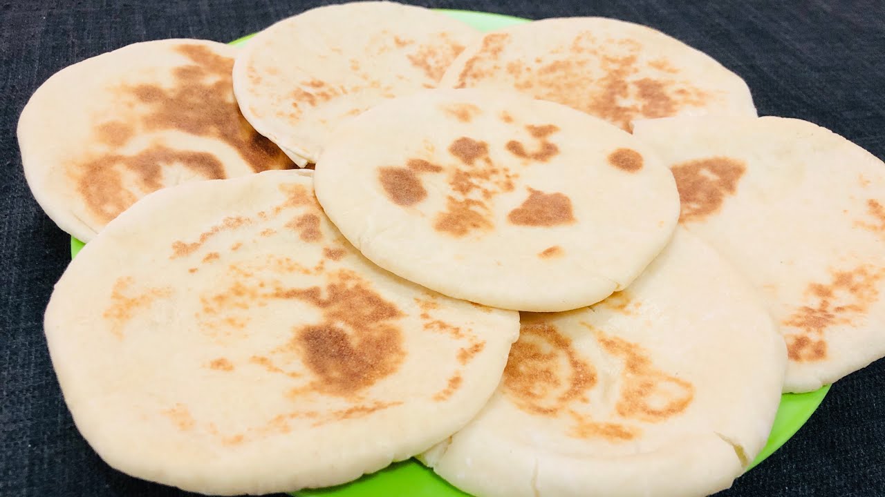 KUBOOS | ARABIC BREAD | PITA BREAD | WITHOUT OVEN | - YouTube
