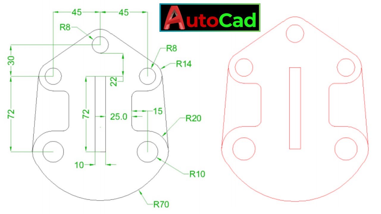 autocad practice | 2d autocad practice drawing | autocad 2d practice ...