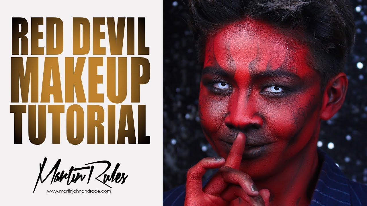 RED DEVIL MAKEUP TUTORIAL! MARTIN RULES - YouTube