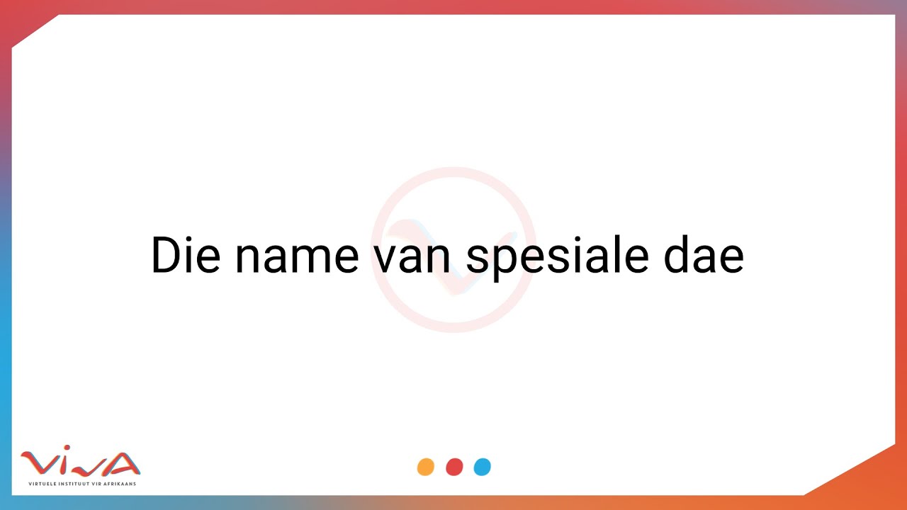 Hoofletters vir spesiale dae - YouTube