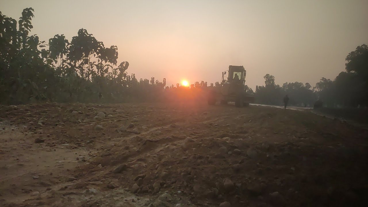 Construction of road sub base laying - YouTube