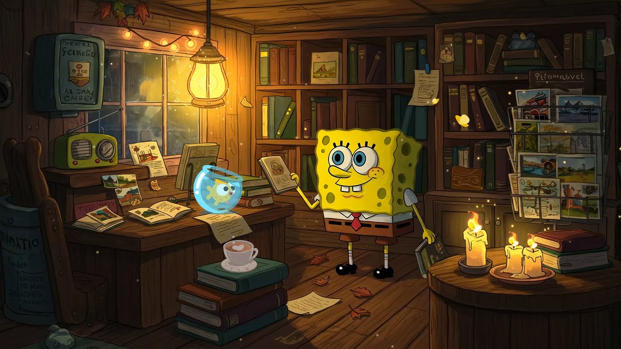Cozy Autumn Study with SpongeBob 🍂 Lofi Music for Deep Focus & Relaxing ...
