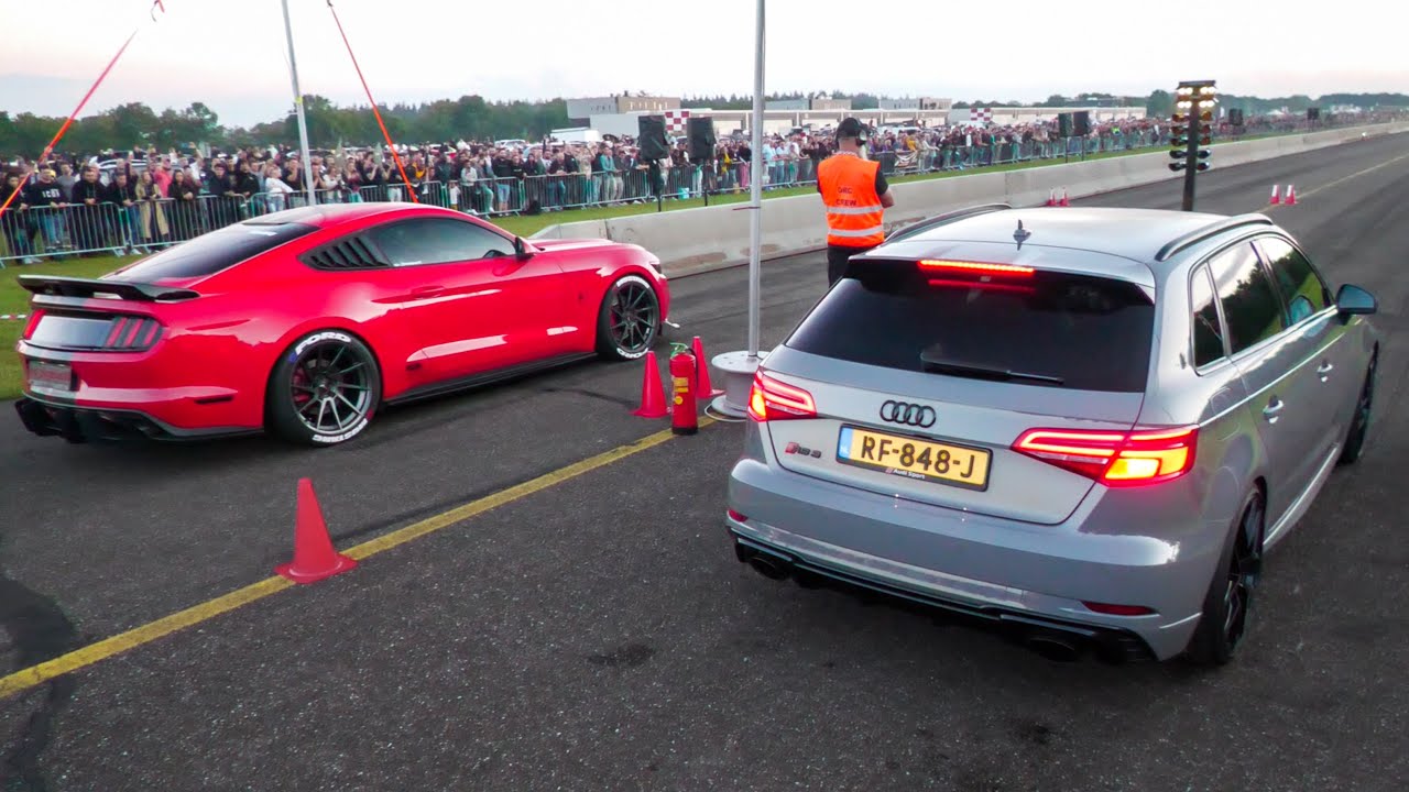 CRAZY Modified Cars Drag Racing at Night! 1200HP R8 V10, 1050HP Civic ...