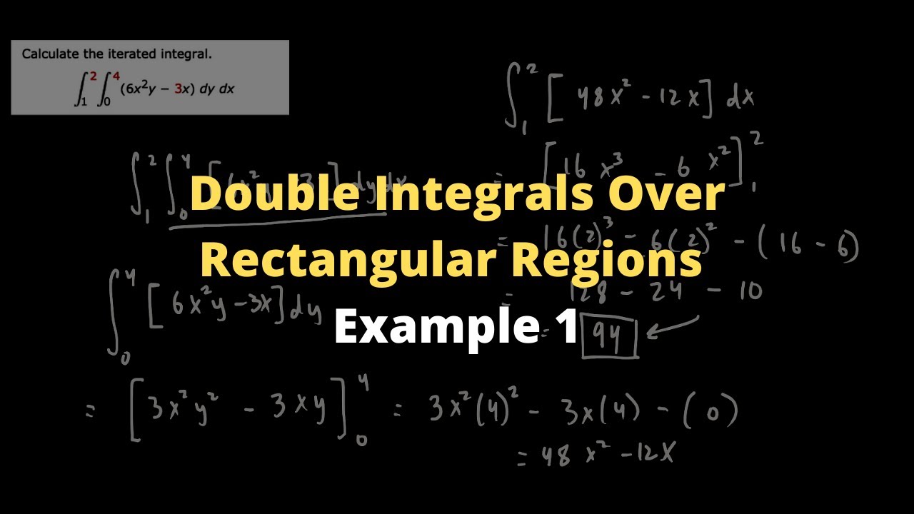 Double Integrals Over Rectangular Regions - Example 1 - Calculus 3 ...