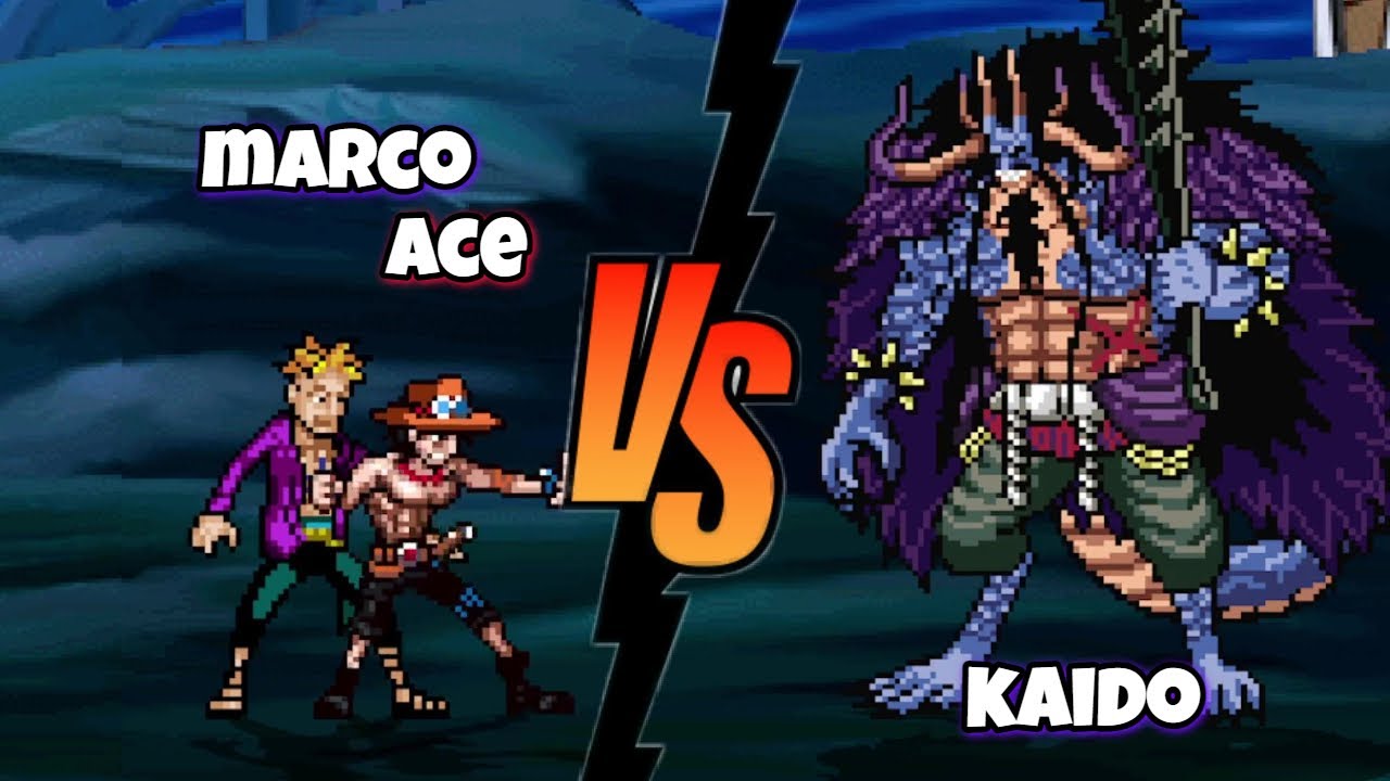 Kaido Vs Ace and Marco one piece fights / mugen - YouTube