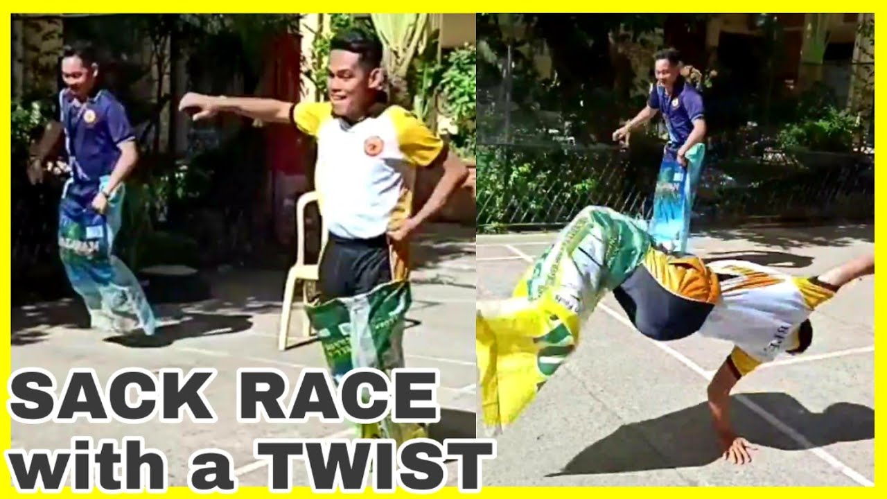 BEST PARLOR GAMES and PARTY IDEAS | FUNNY SACK RACE with a TWIST - YouTube