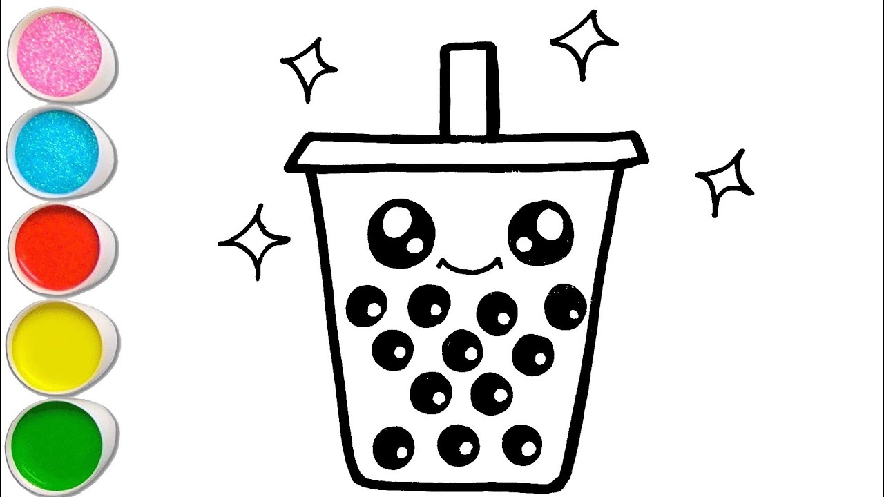 How to draw a cute Bubble Tea (Boba Tea) Easy Drawing Step by Step ...