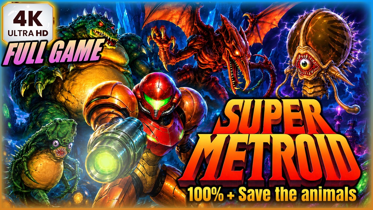 SUPER METROID - 100% Save the Animals! Gameplay Walkthrough FULL GAME ...