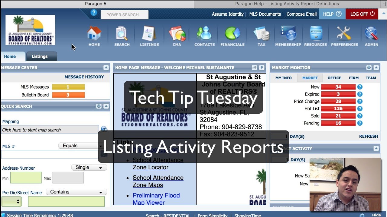 Listing Activity Reports in Paragon - YouTube