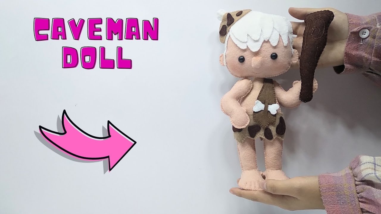 making a caveman doll using felt at home 😍 |diy doll | felt doll for ...