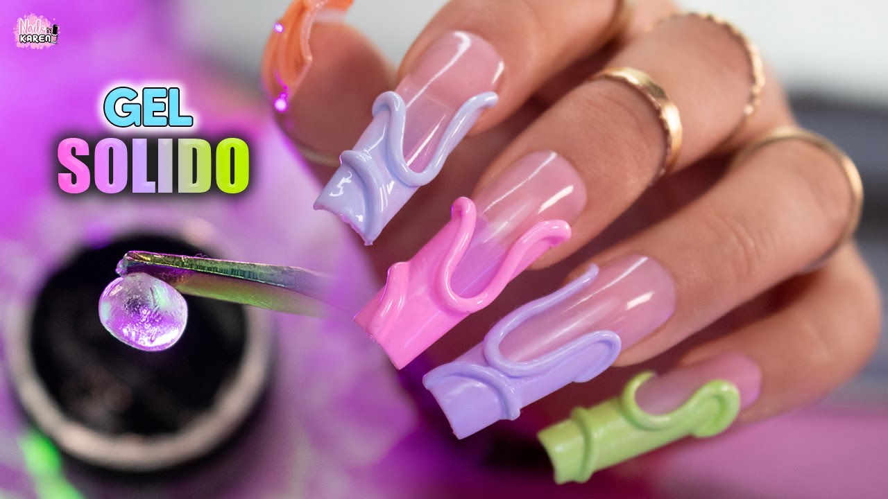 Mis UÑAS decoradas con Gel SOLIDO |NailsByKaren - YouTube