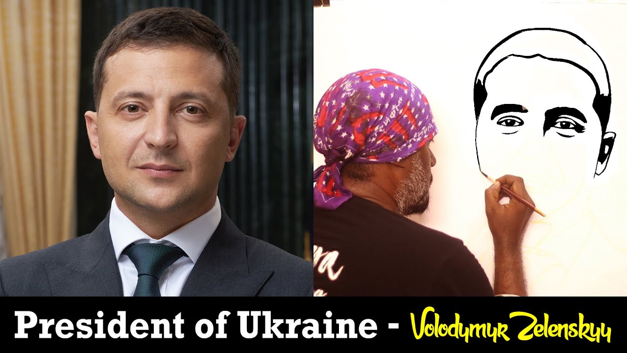 How to Draw Volodymyr Zelenskyy president of Ukraine #Shorts - Udhaya ...