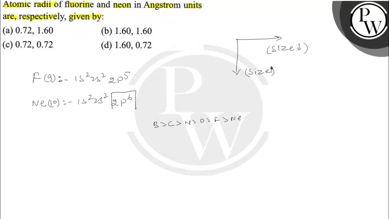 Atomic radii of fluorine and neon in Angstrom units are, respectively ...