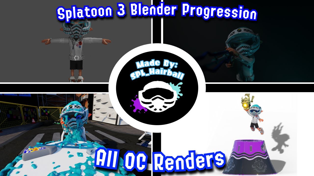 My 3 Year Splatoon 3 Blender Progression Video: All OC Renders - YouTube