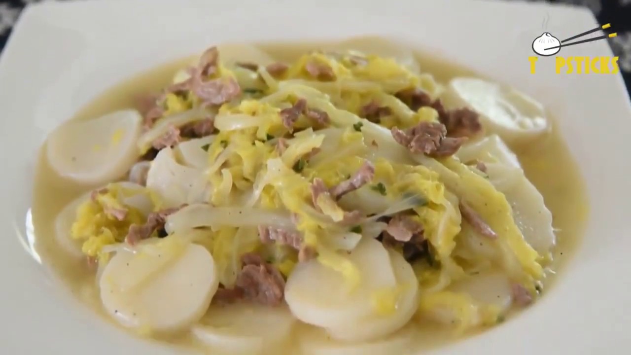 Fried Rice Cakes with Shredded Pork - YouTube