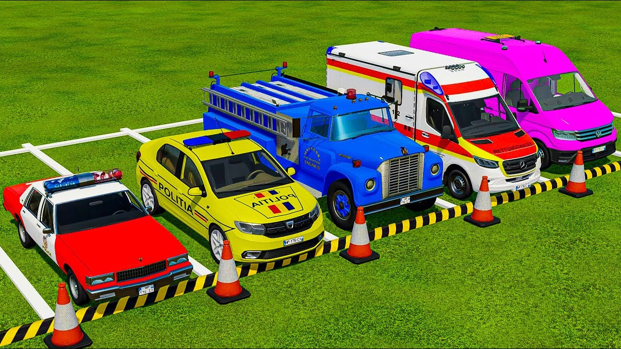 TRANSPORTING POLICE CARS, FIRE DEPARTMENT and AMBULANCE VEHICLES WITH ...