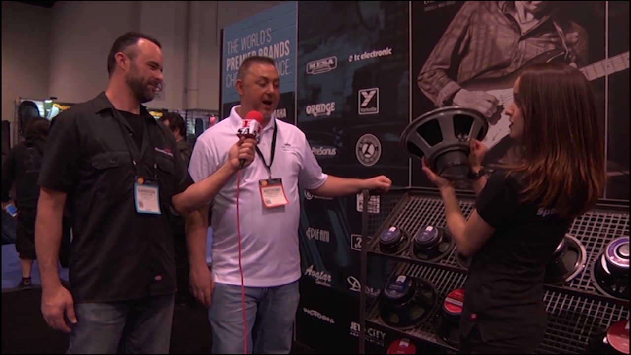 Eminence guitar speaker overview at winter NAMM featuring Allison Sharpe & Anthony Lucas - YouTube