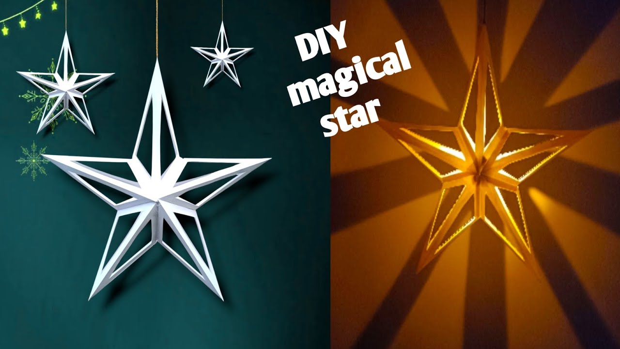 ⭐ DIY Magical Christmas Paper Star ⭐ | Christmas craft ideas Christmas ...
